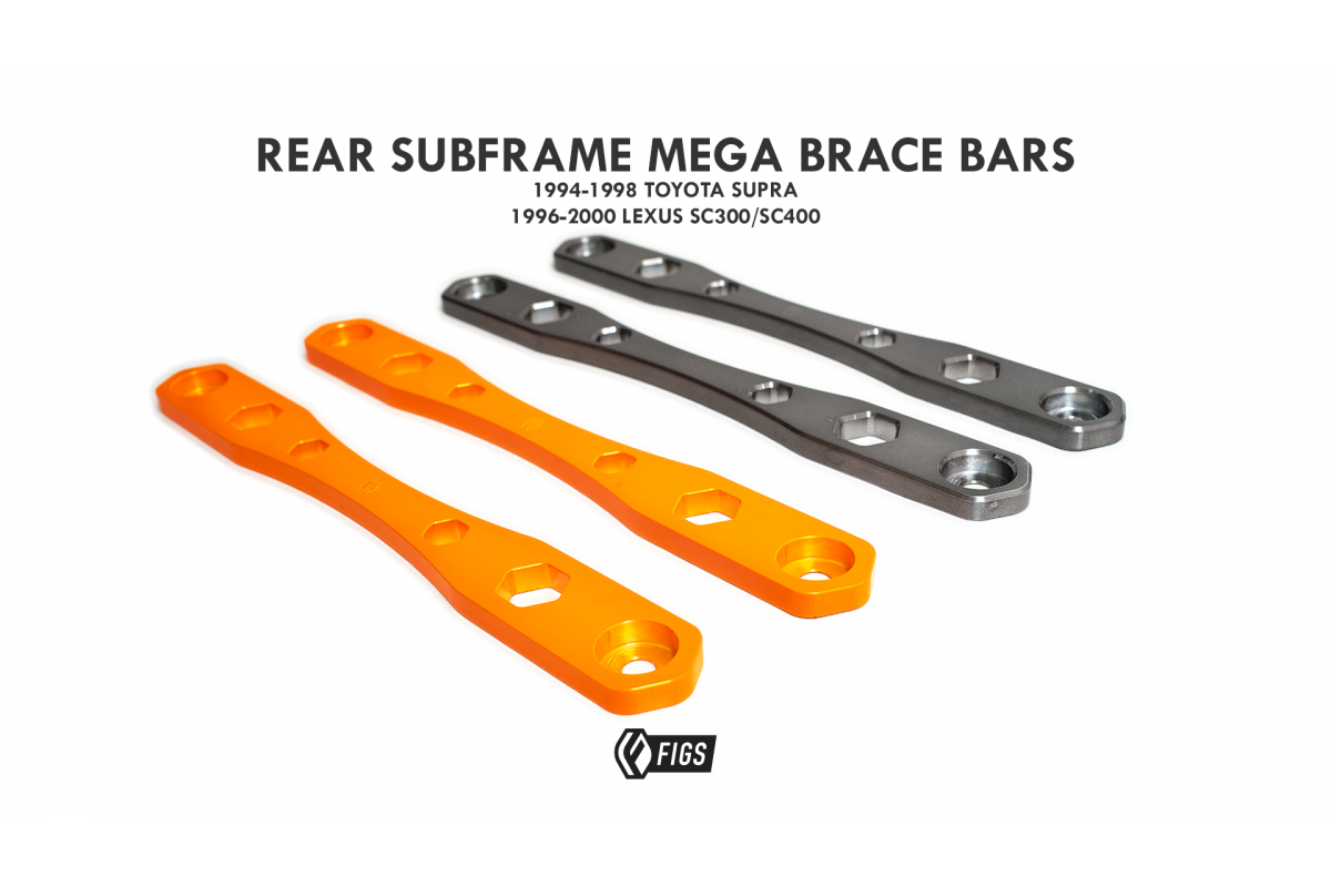 FIGS REAR SUBFRAME MEGA BRACE BARS TOYOTA SUPRA 1994-1998